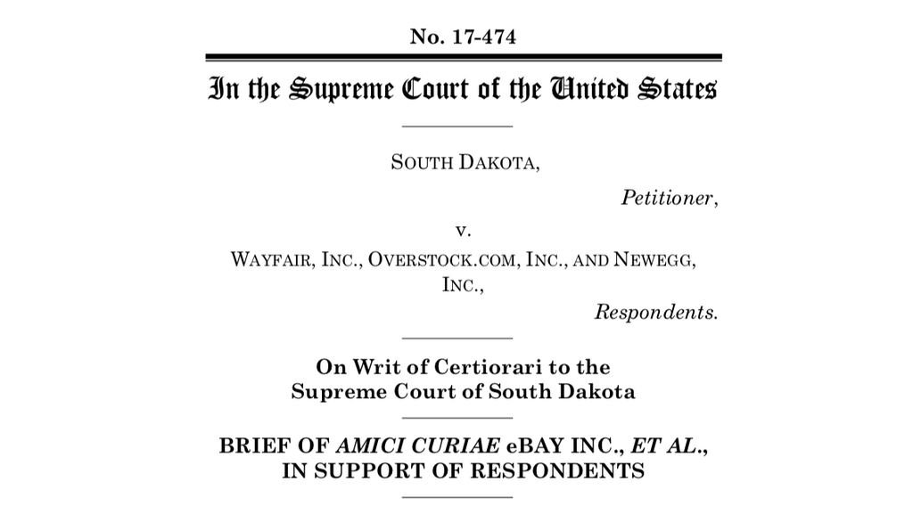 eBay Files Supreme Court Amicus Brief on Internet Sales Tax